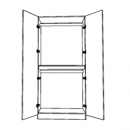 Double width wardrobe with double half height hanging space