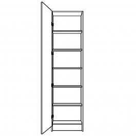 Shallow Single Wardrobe with 5 Shelves